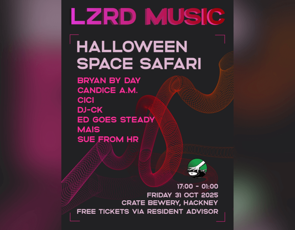 Sat 31st Oct: Lzrd Music Space Safari Halloween Takeover – CRATE Brewery